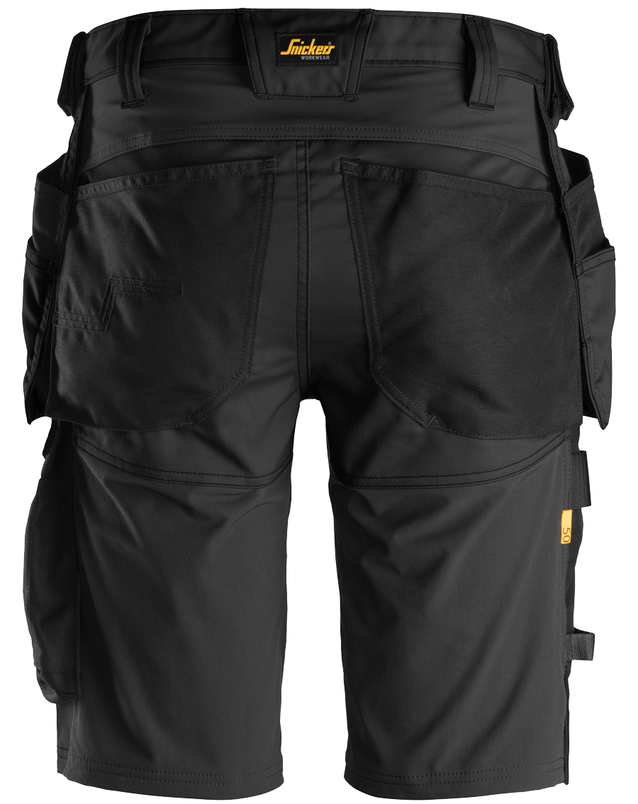 Snickers Shorts Sort Str.56 6141 Allroundwork Strech Med Hængelomme