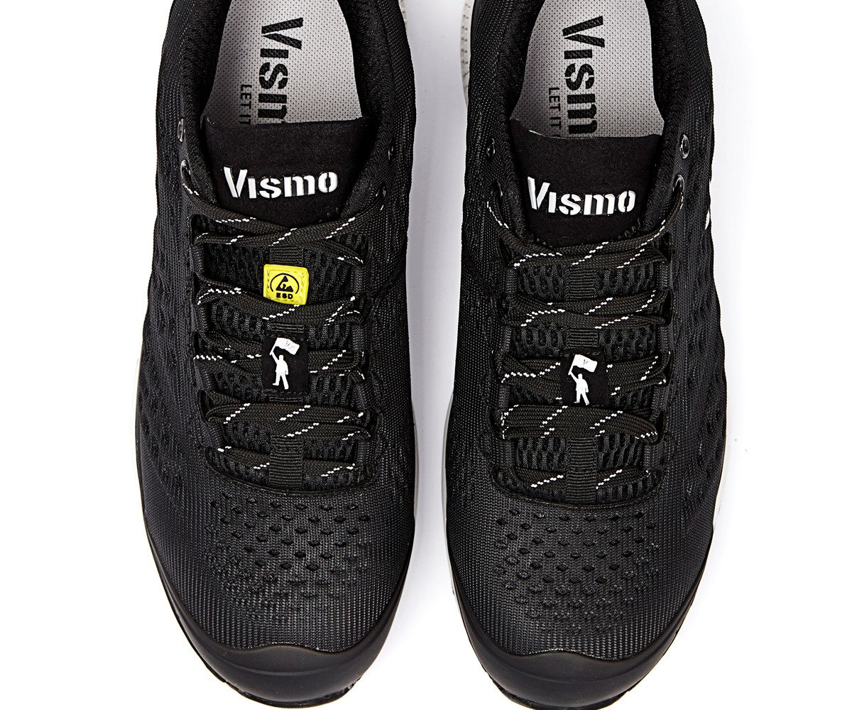 Vismo Luftig Esd Sko Er80 47 Sort/hvid Med Slidnæse / Blødt Sømværn