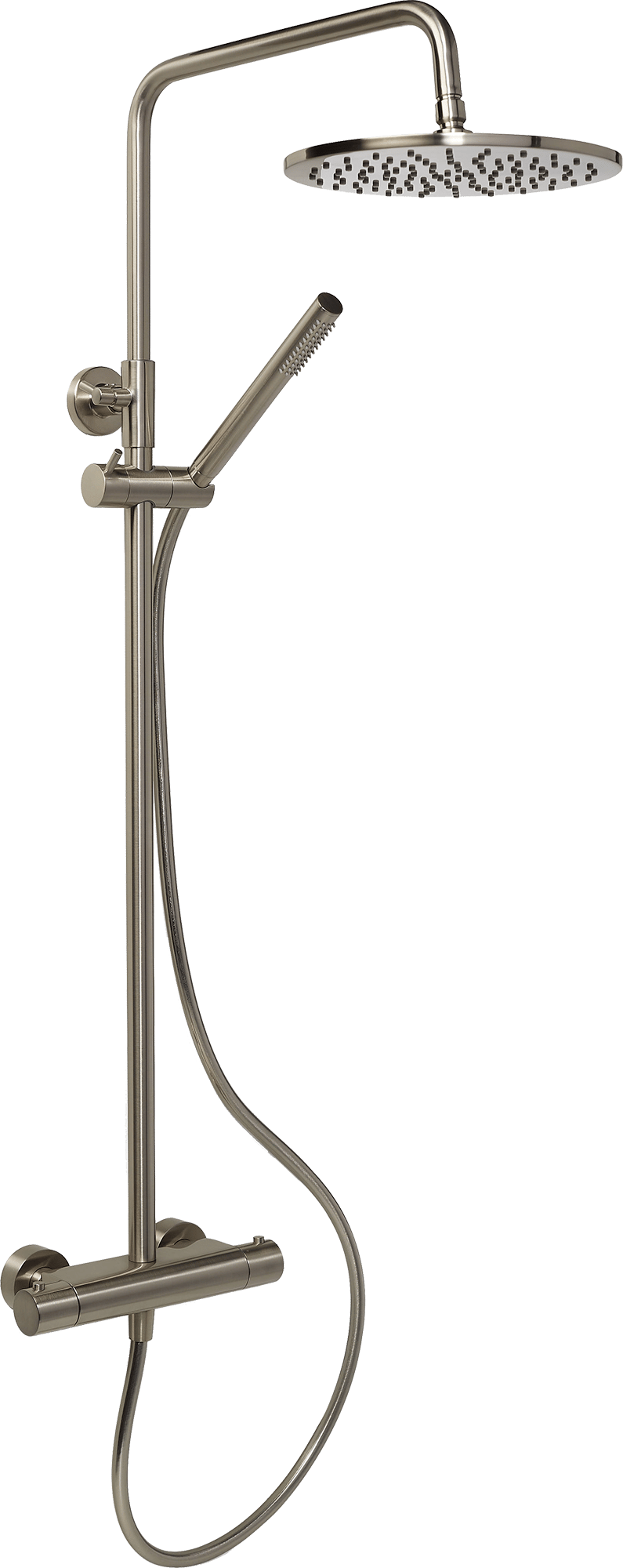 Blue Label Brusesystem Med Termostatarmatur Og Hovedbruser Ø250mm Nikkel