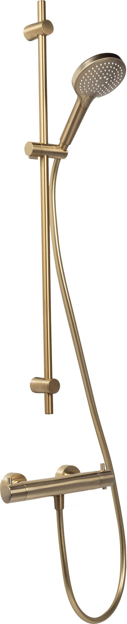 Blue Label Termostatarmatur Med Brusesæt Børstet Guld