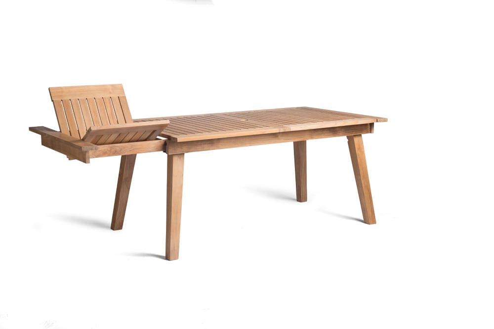 Teak Bord Med Udtræk I Begge Ender 100x175/275cm