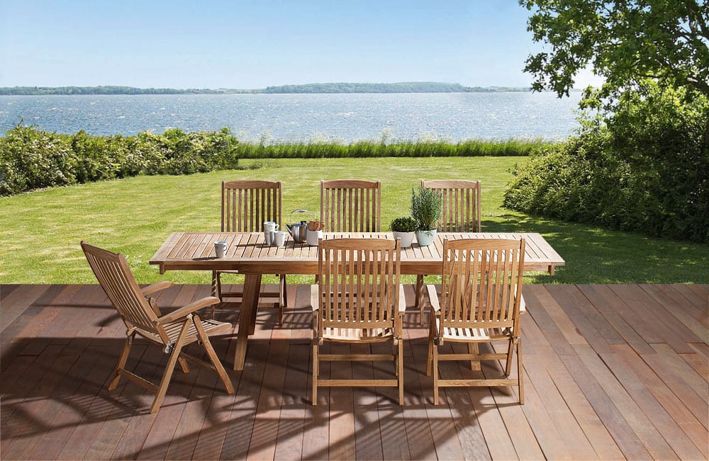 Teak Bord Med Udtræk I Begge Ender 100x175/275cm