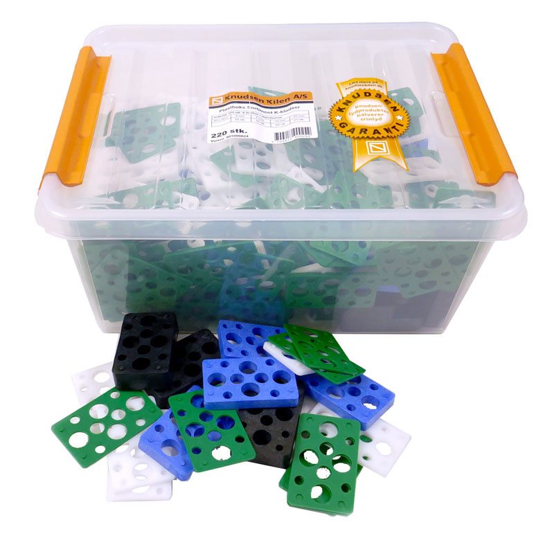 Knudsen Kilen Justerbrikker K-klods 220stk. Assorteret I Plastboks