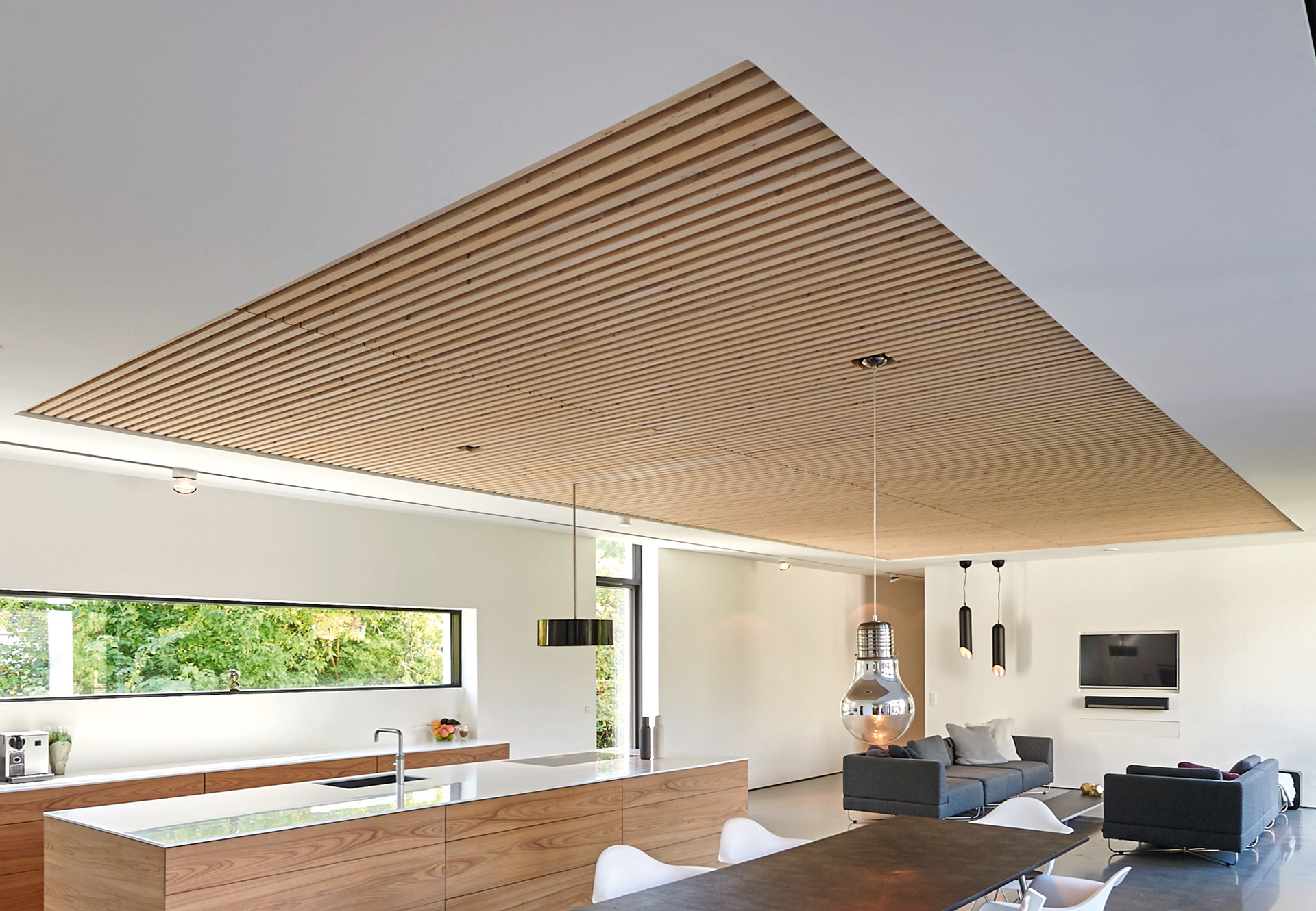 Moelven Bolig Akustik Ege Lameller/grå Akustik Dug 2400x611x24mm