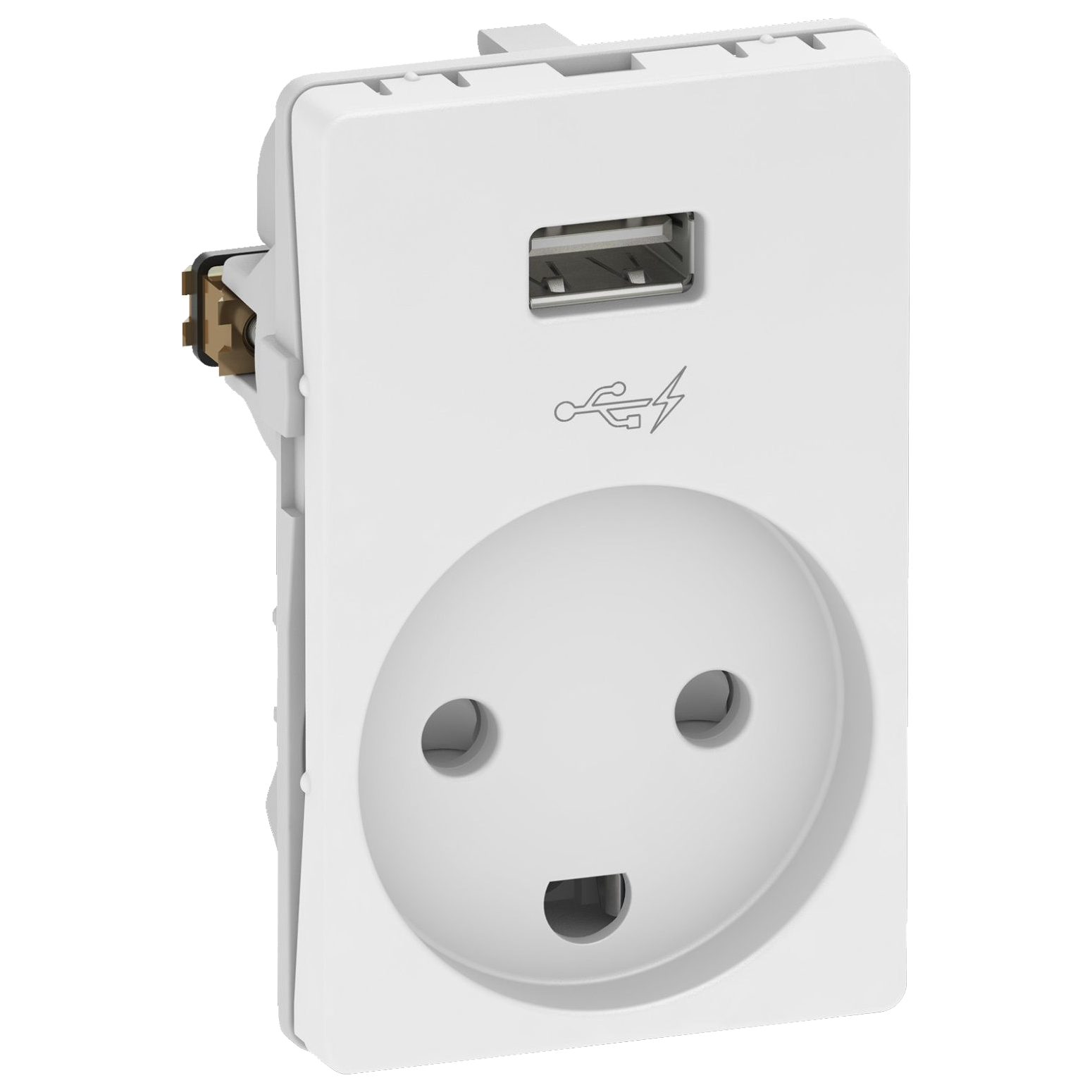 Lk Stikkontakt Med 5v Usb Lader Med Jord Hvid