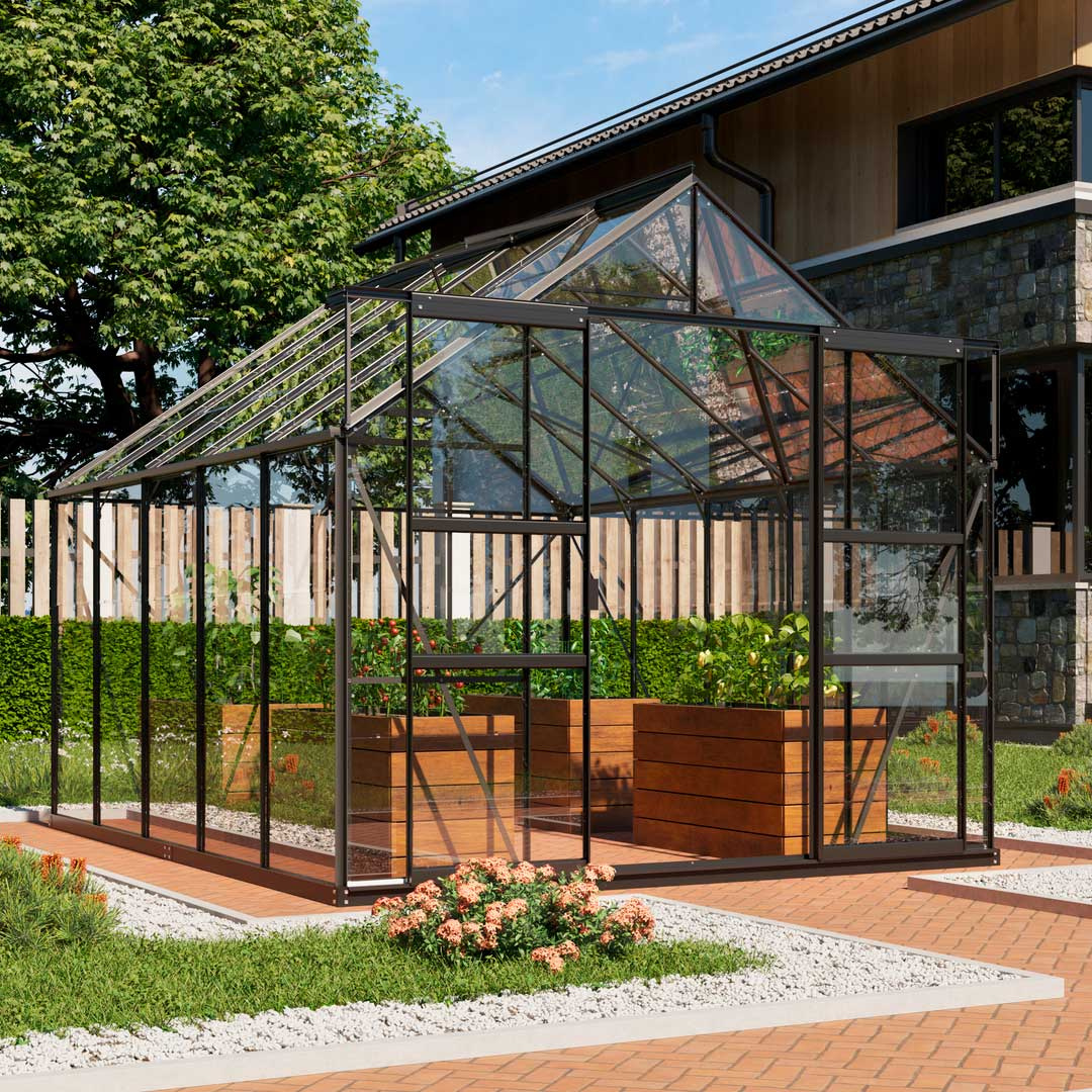 Vitavia Mars 8300 Sort Drivhus 3mm Delt Glas