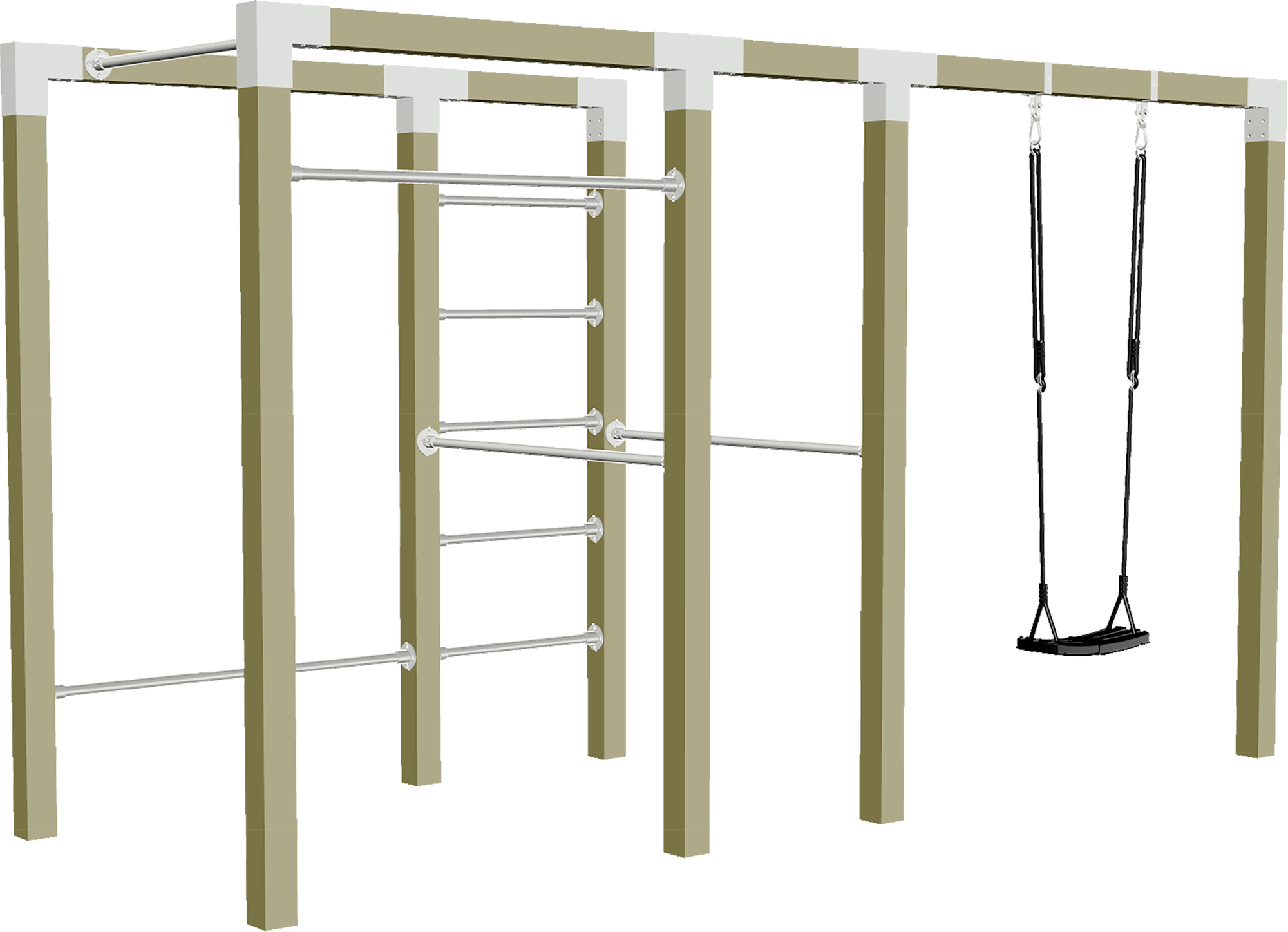 Plus Outdoor Fitness Model 3 Trykimprægneret Med Gynge 138x220x380cm